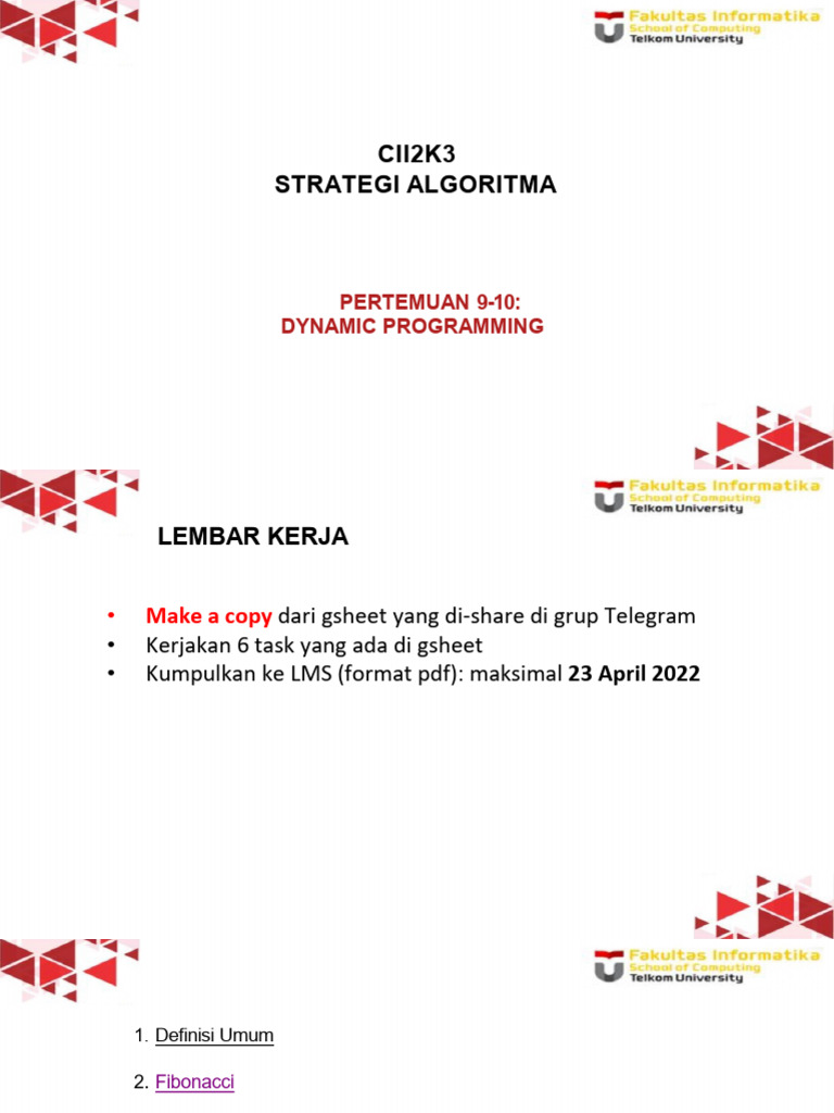 CII2K3 - Strategi Algoritma - Dynamic Programming - Extended Version | PDF