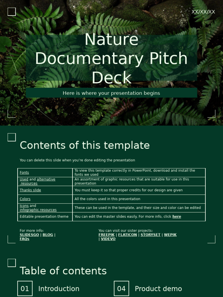Nature Documentary Pitch Deck by Slidesgo | PDF