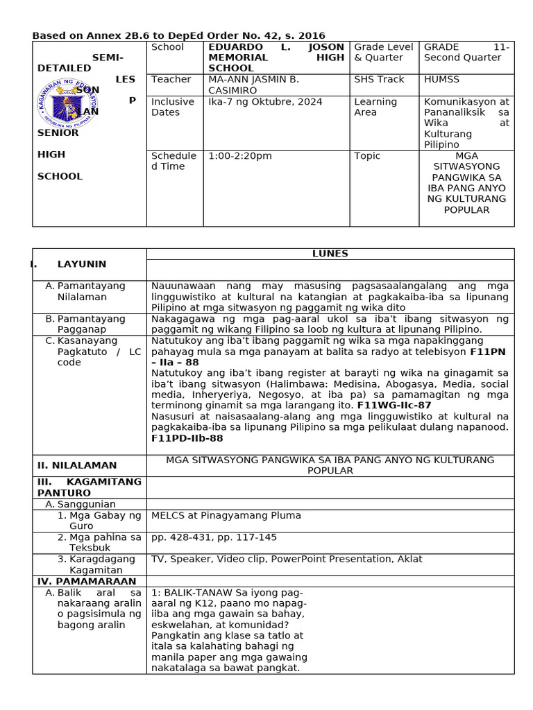 Week 2-Q2 M1 Sitwasyong Pangwika | PDF