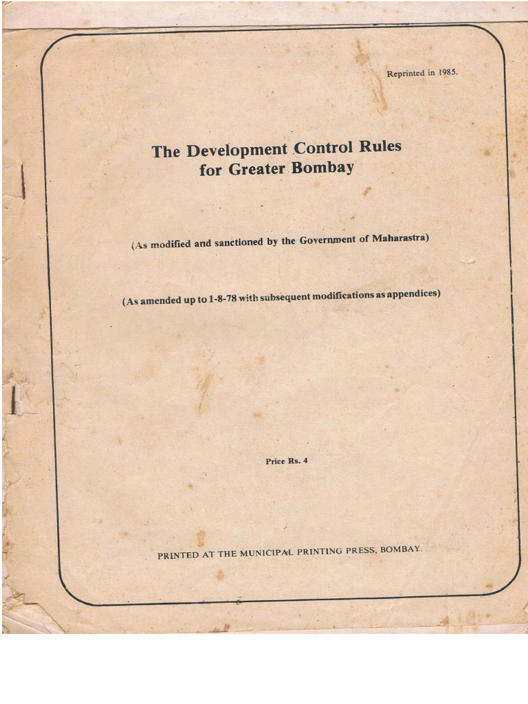 The Development Control Rule - 1967 | PDF