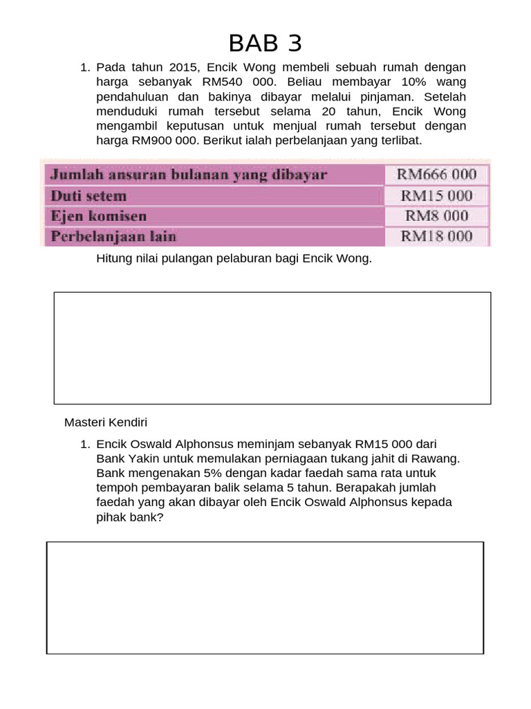 BAB 3 Matematik Tingkatan 3 | PDF
