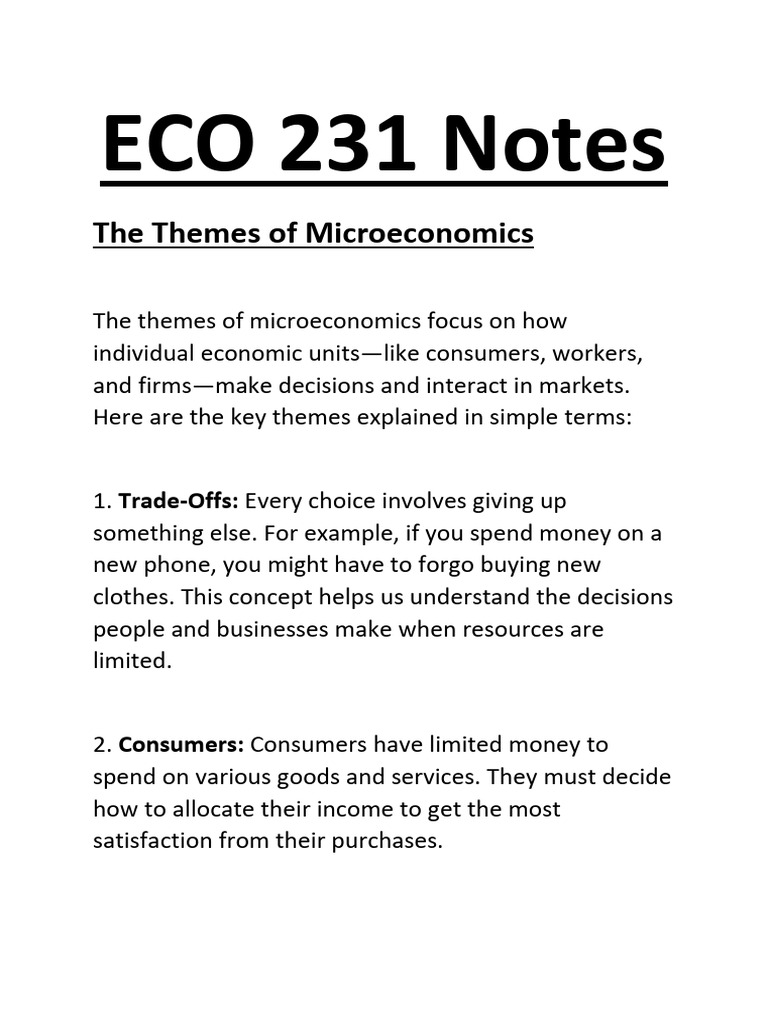 ECO 231 Notes - Merged | PDF