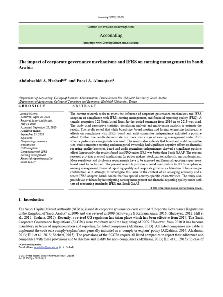 The Impact of Corporate Governance Mechanisms and | PDF