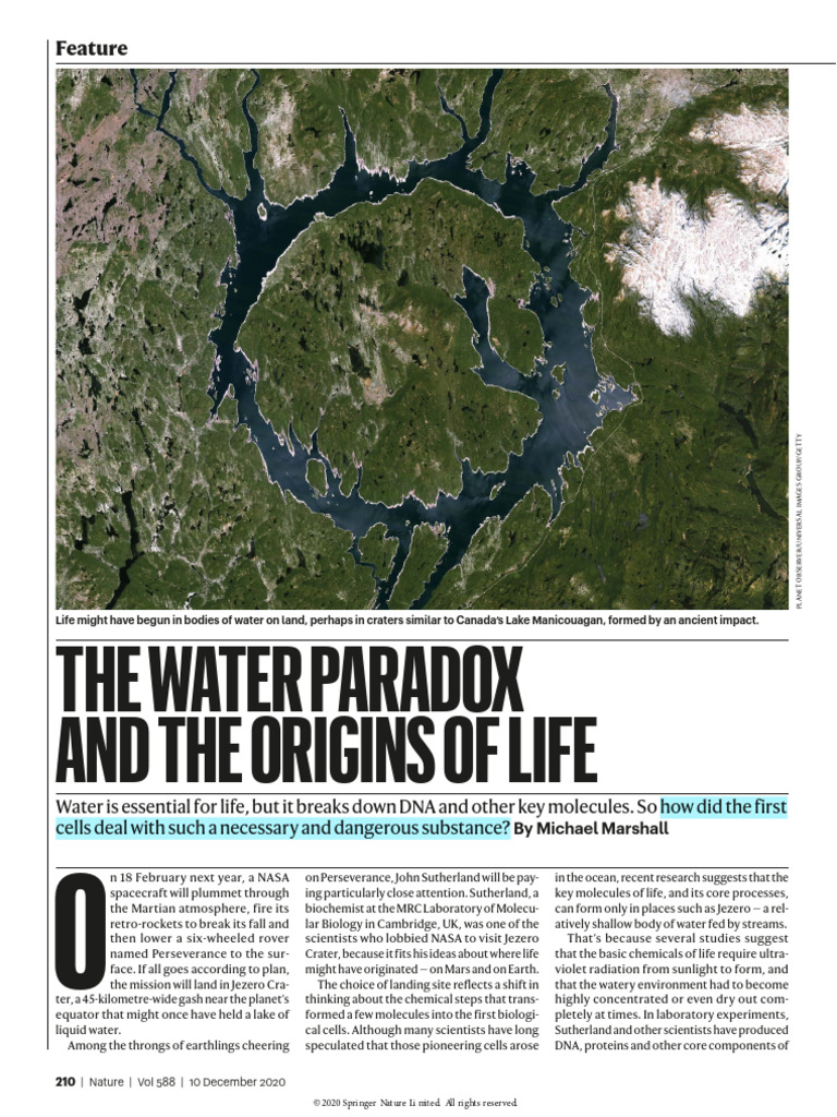 The Water Paradox and The Origin of Life | PDF
