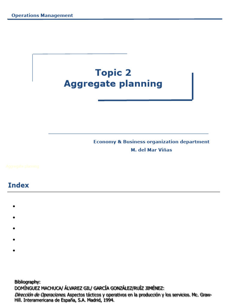 Topic2 - Aggregate Planning | PDF | Labour Economics | Demand