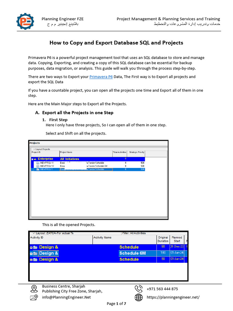 How To Copy and Export Database SQL and Projects PDF 1727342427 | PDF