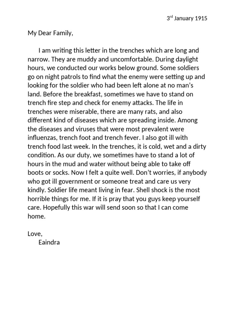 Letter From Trenches | PDF