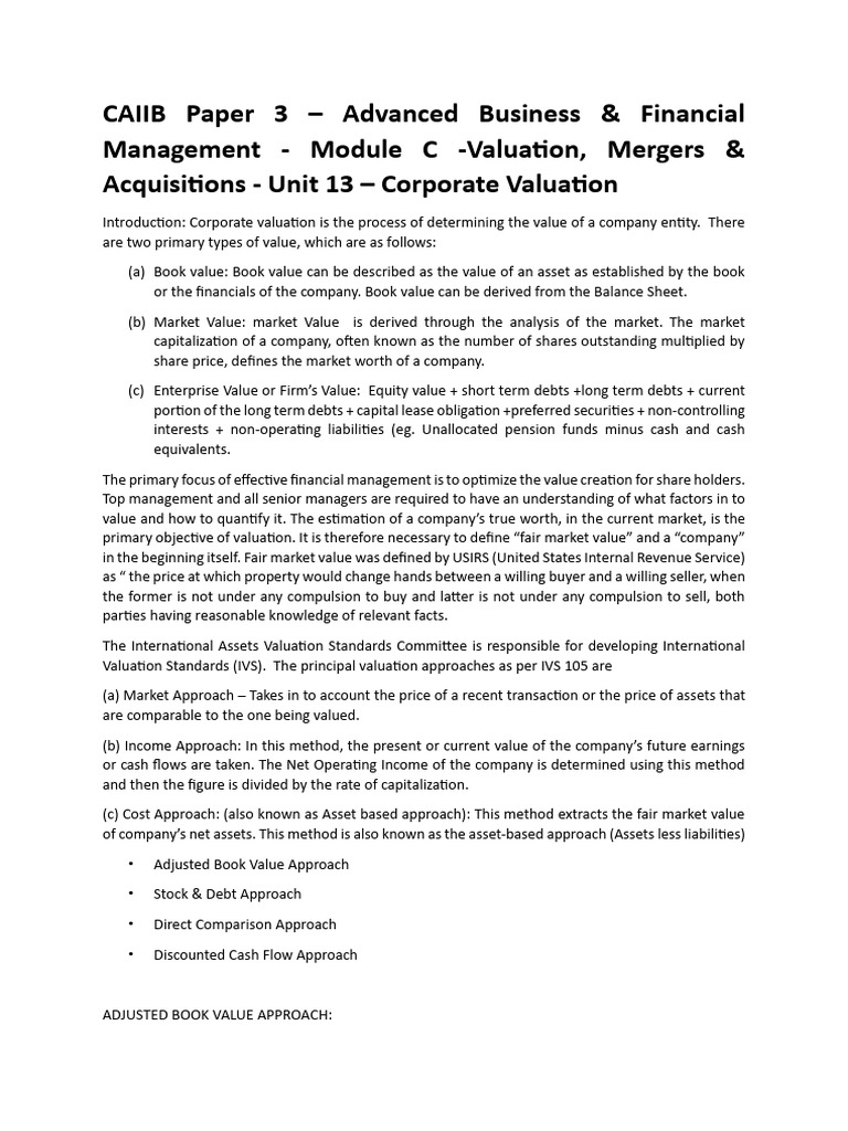 CAIIB Paper 3 - Advanced Business & Financial Management - Module C ...