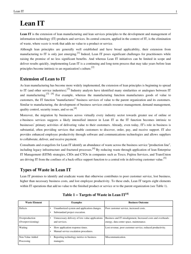 Lean IT | PDF | Lean Manufacturing | Accountability