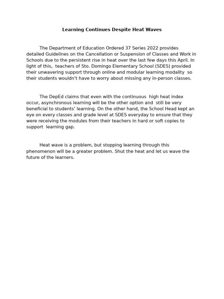 Editorial Writing Heatwave | PDF