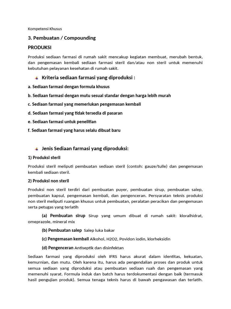 Produksi Sediaan Farmasi di Rumah Sakit | PDF | Kesehatan Holistik ...