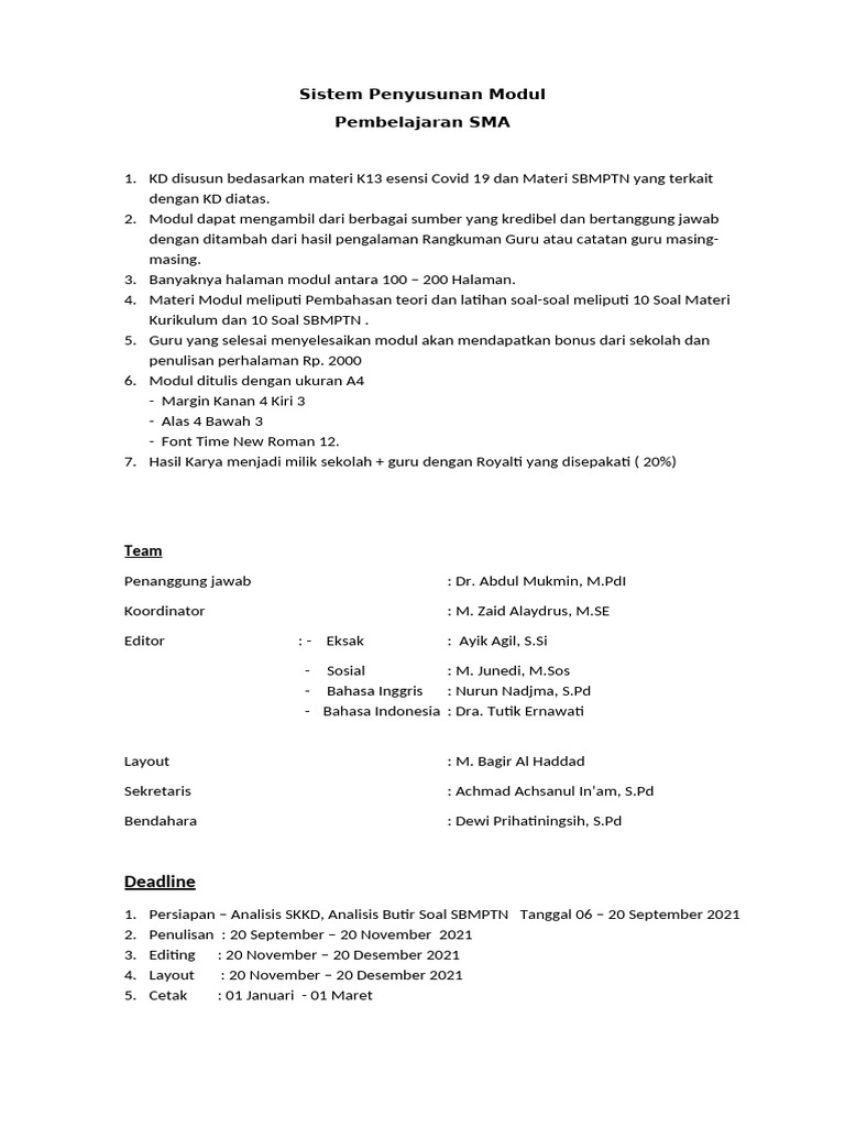 Sistem Penyusunan Modul | PDF