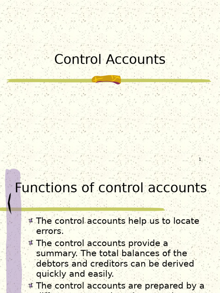 Control Accounts | PDF