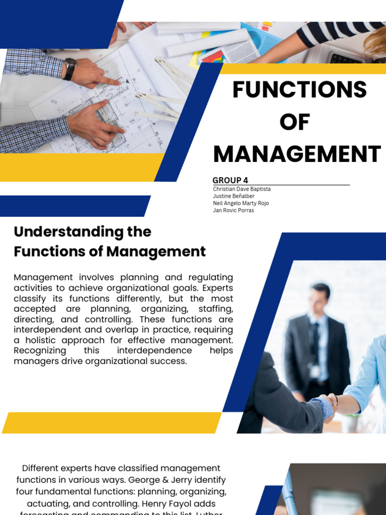 Ce4b Group4 Functions of Management | PDF