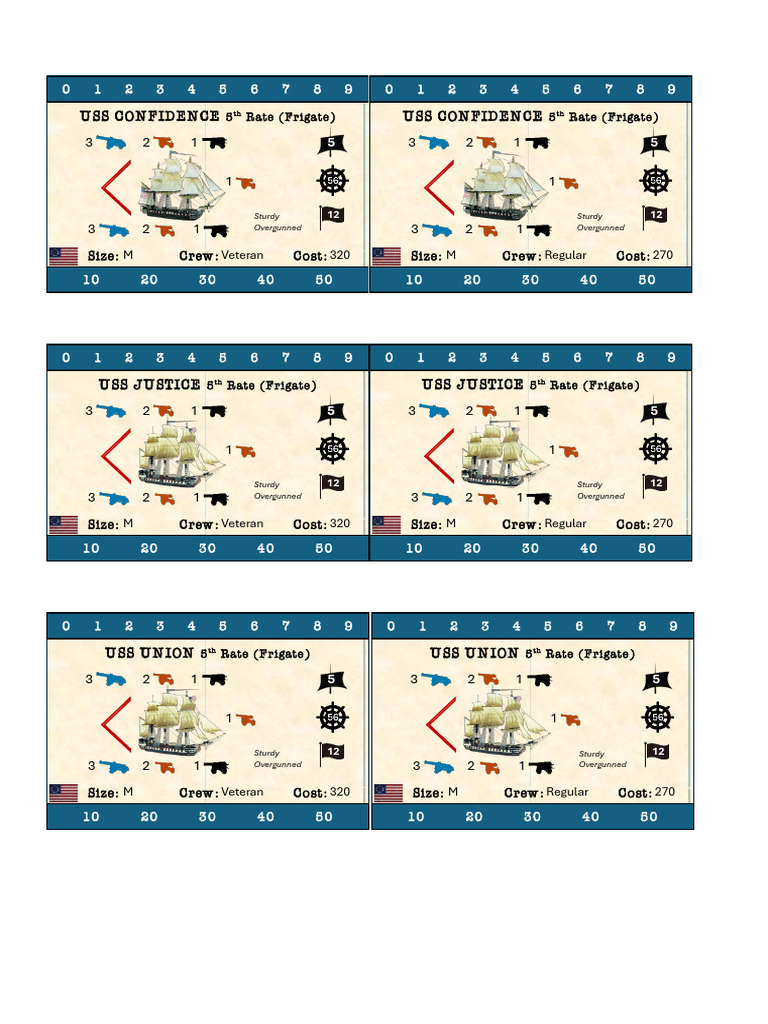 Black Seas Louisiana Fleet Cards | PDF