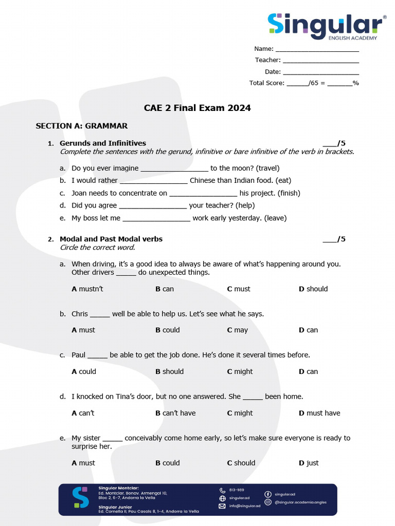 CAE 2 (COMPACT&COMPLETE) Final 2024 | PDF