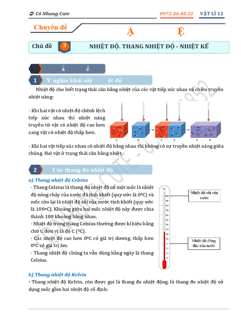 Cd1 Chu de 3 Nhiet Do. Thang Nhiet Do Nhiet Ke | PDF