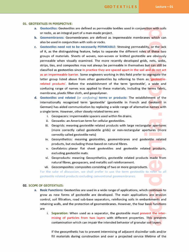 Lecture-5 - Geo Textile | PDF