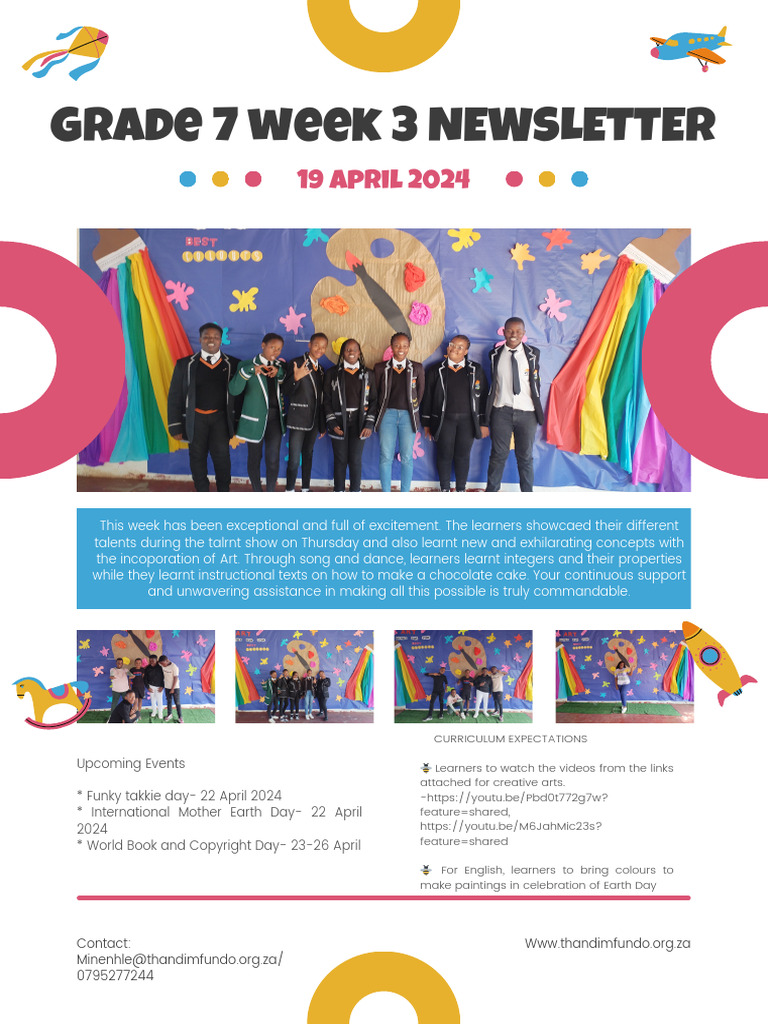 Grade 7 Newsletter | PDF