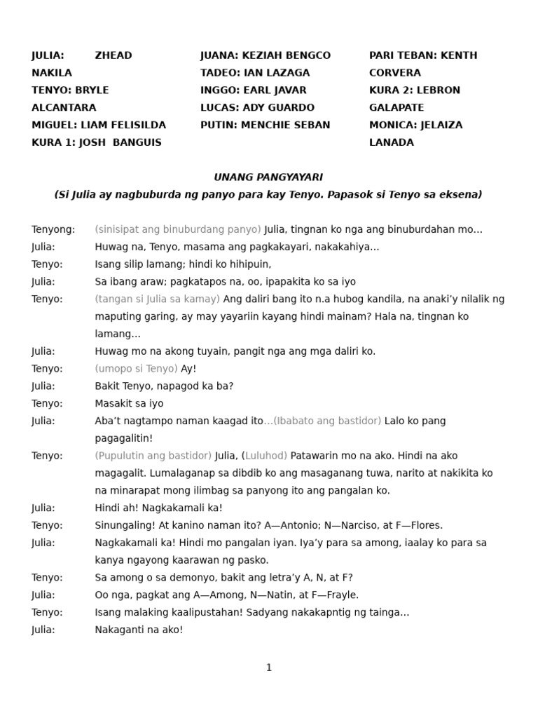Walang-Sugat-Script 2 | PDF