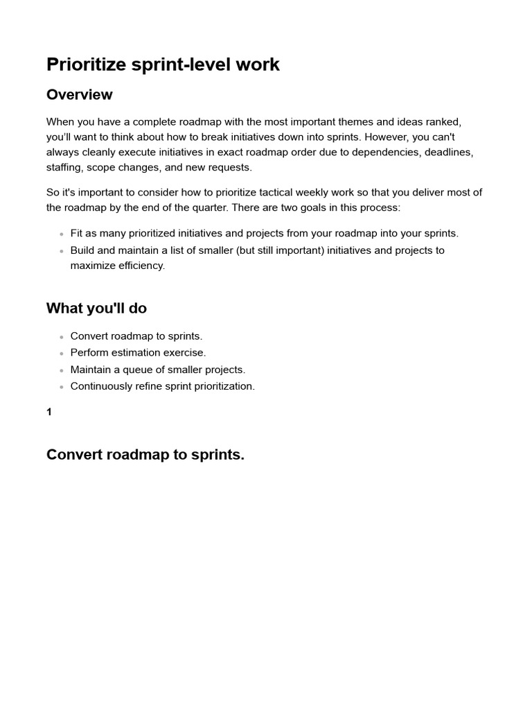 Prioritize Sprint-Level Work | PDF