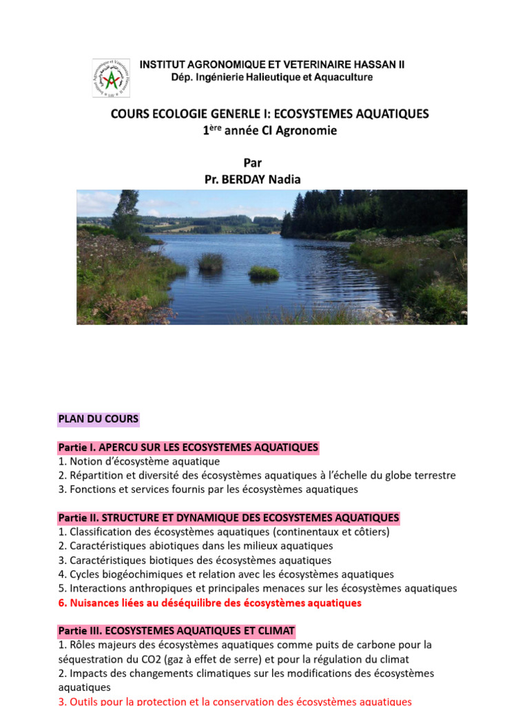 Écologie Générale (Cours Complet) | PDF