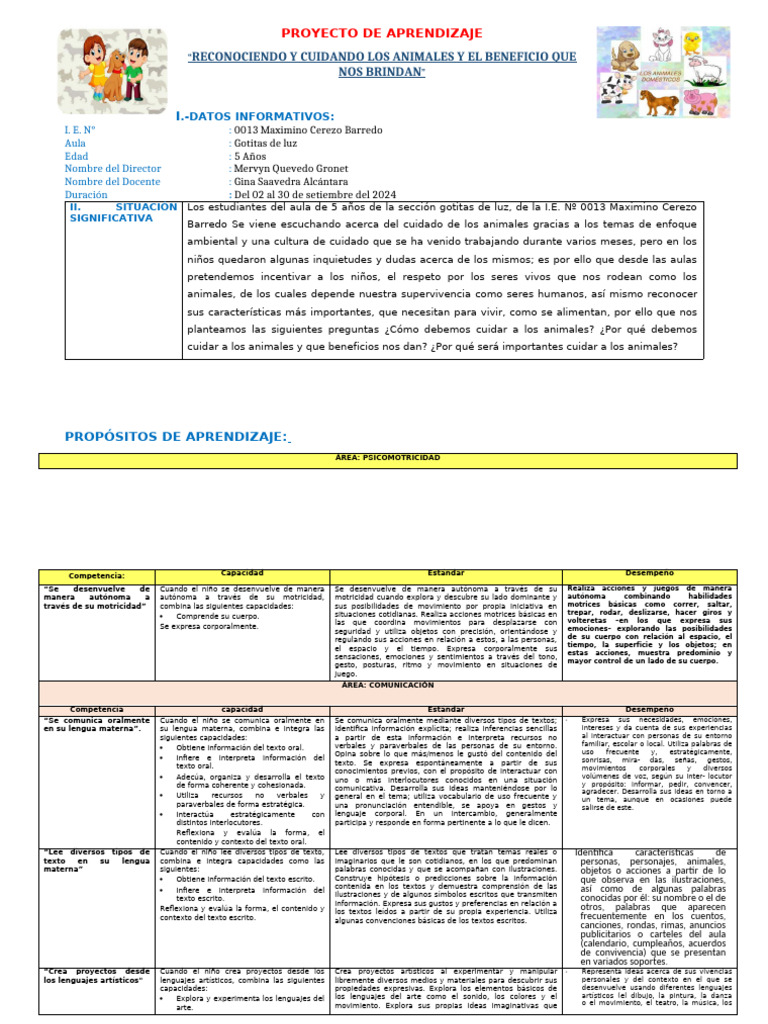 Proyecto de Aprendizaje | PDF