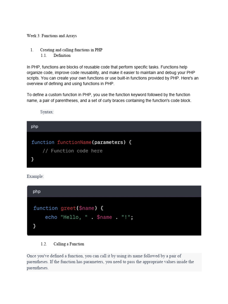 PHP Tutorial Week 3 | PDF