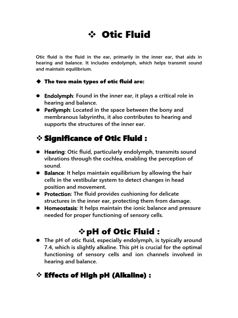 Otic Fluid | PDF