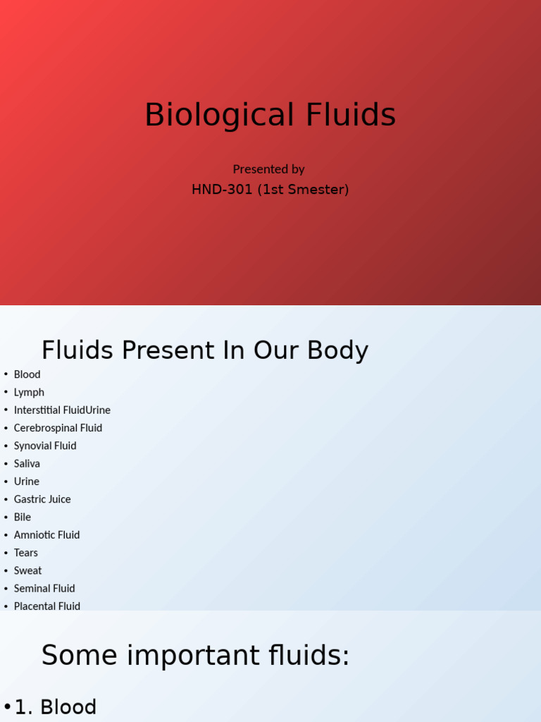 Biological Fluids | PDF