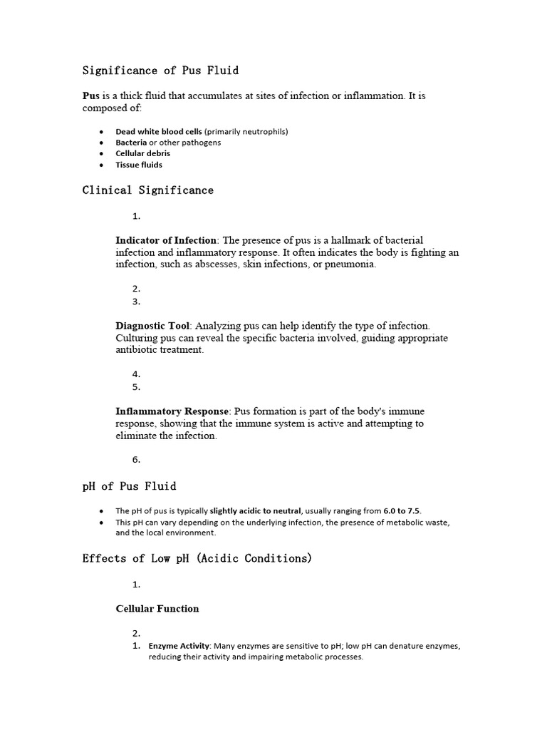 Significance of Pus Fluid | PDF