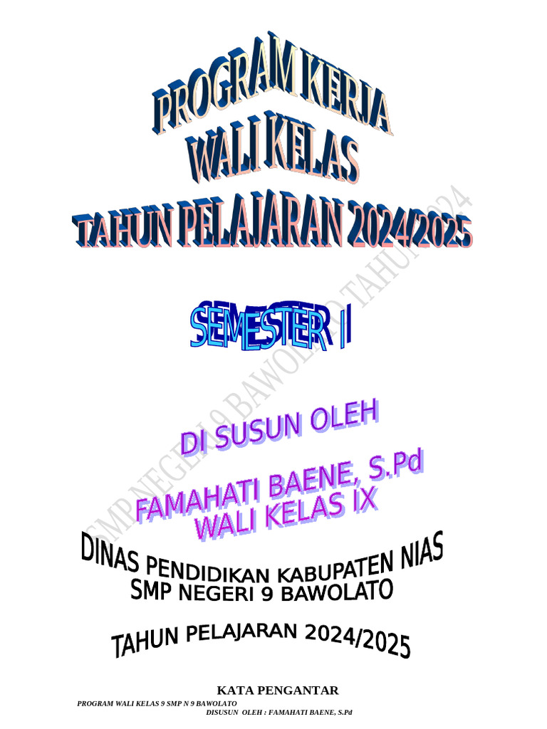 Program Wali Kelas 8.1 | PDF
