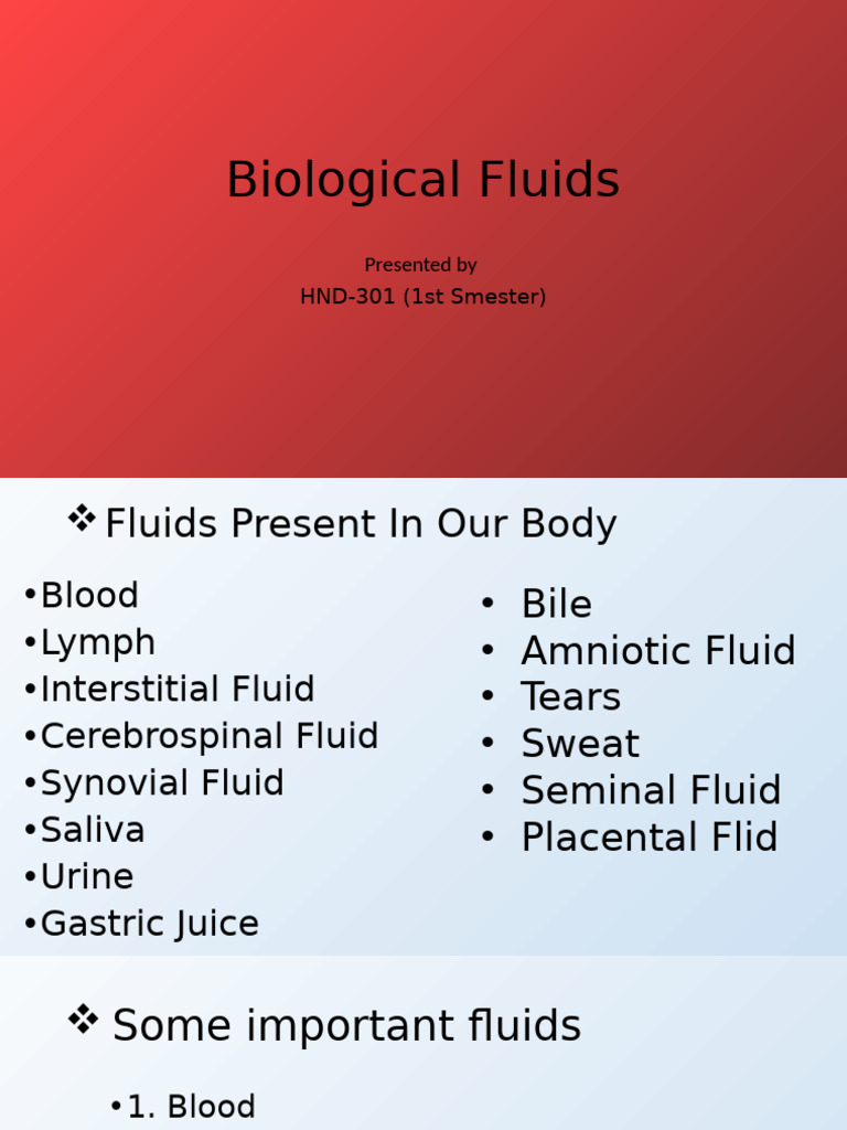 Biological Fluids | PDF