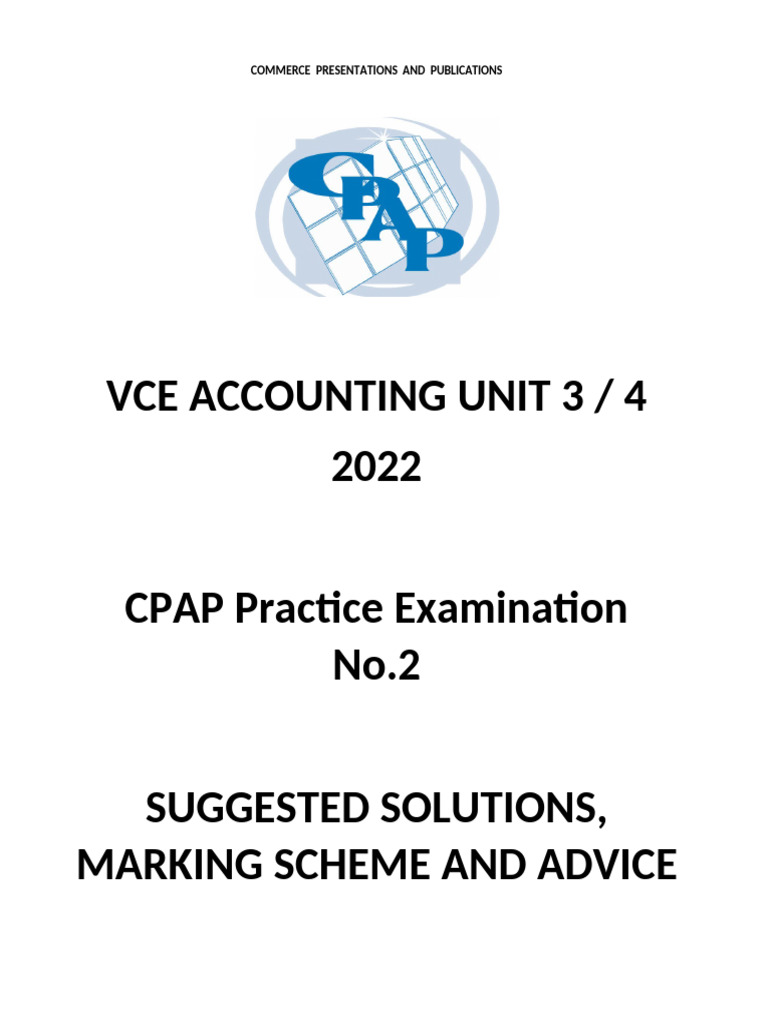 2022 CPAP Accounting Unit 3&4 Exam 2 Solutions | PDF