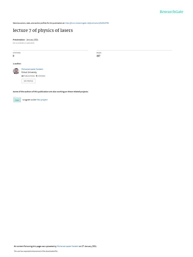 Lecture 7 Laser | PDF