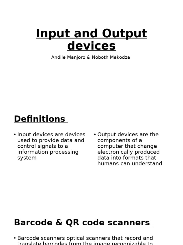 Input An Output Devices | PDF