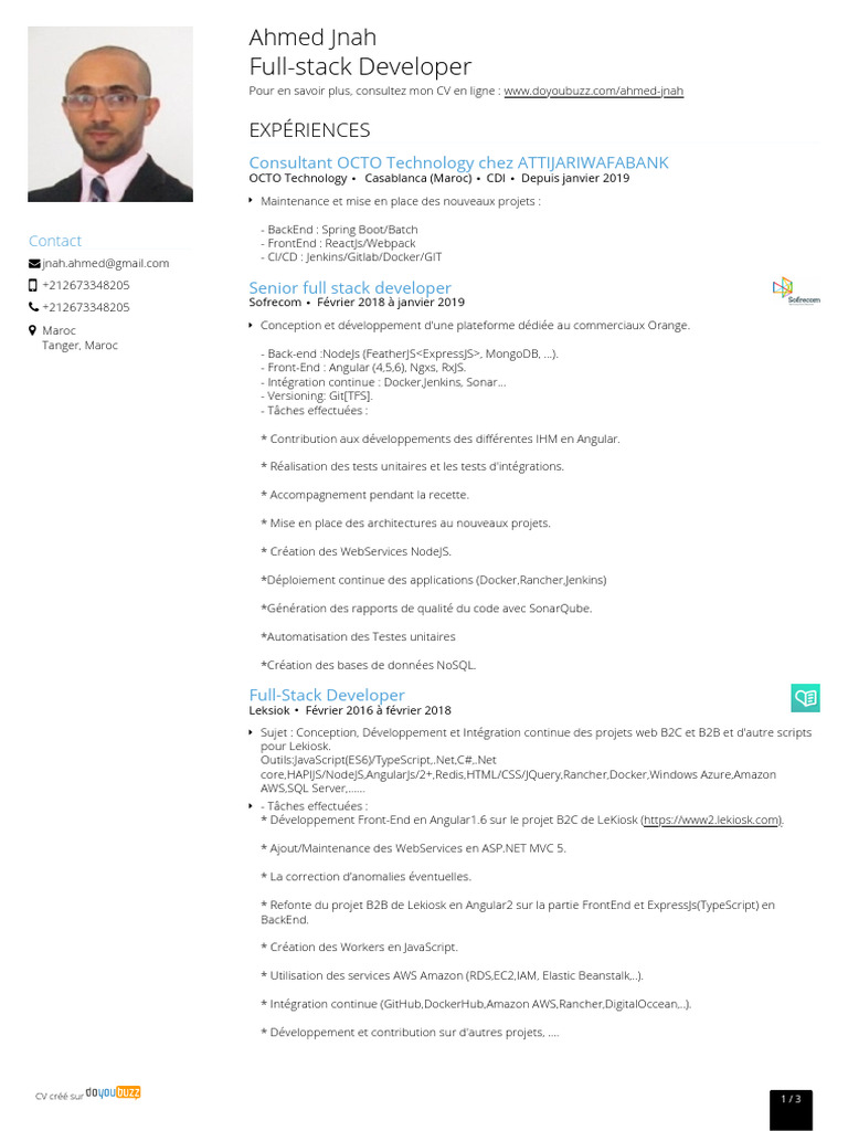 2019 CV Ahmed Jnah | PDF