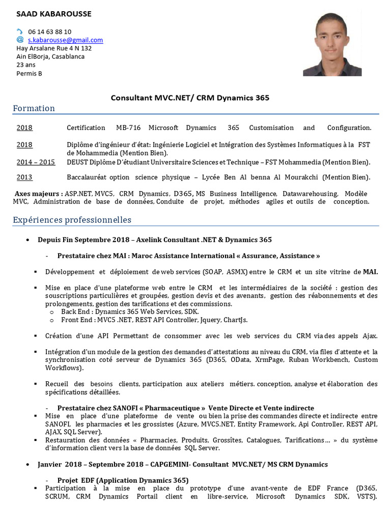 CV Saad KABAROUSSE | PDF