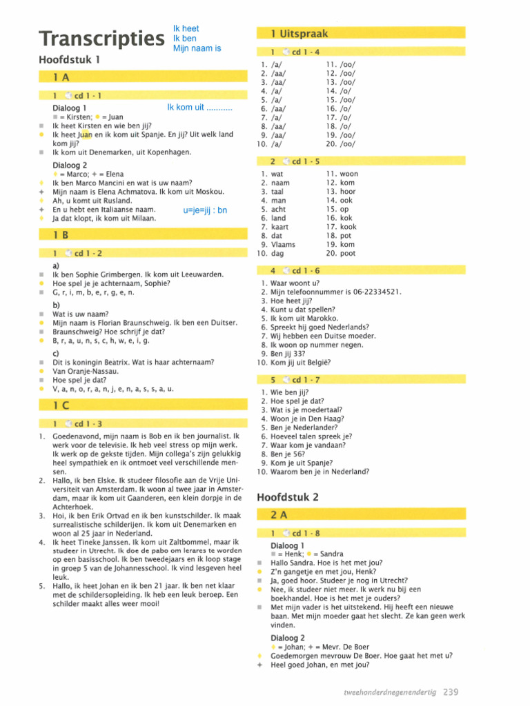 Werkboek Transcriptie | PDF