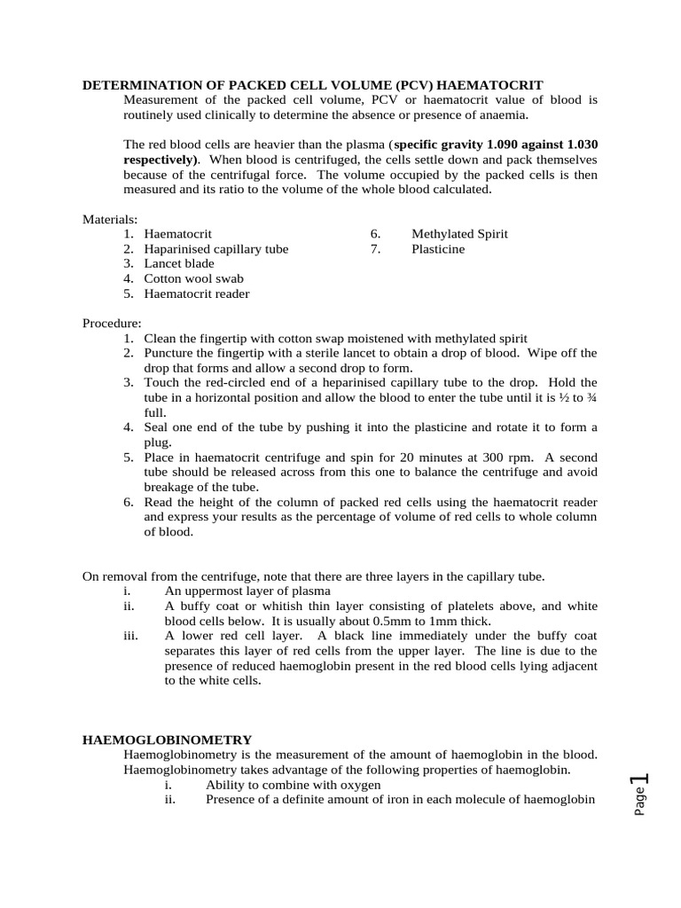PCV, HB - Blood Grouping | PDF