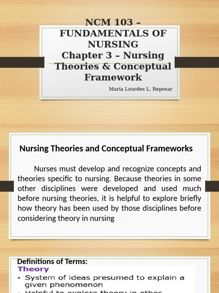 NCM 103 - Chapter 3 Nursing Theories & Conceptual Framework | PDF ...