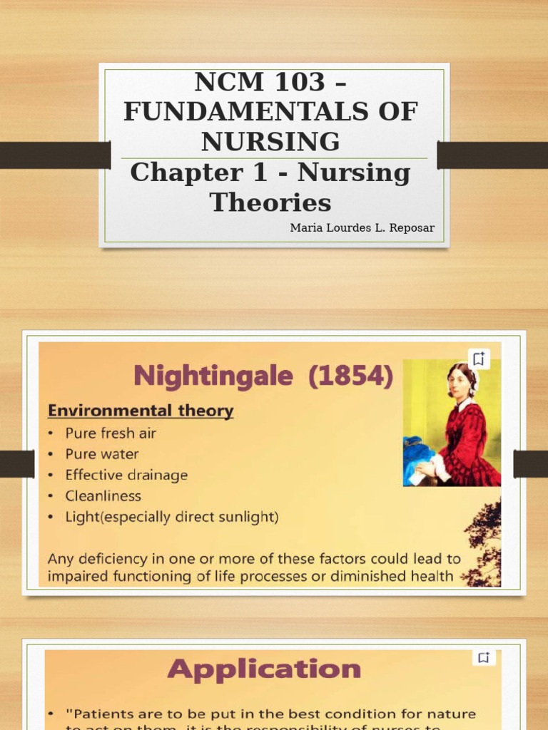 NCM 103 - Chapter 3.1 Nursing Theories | PDF
