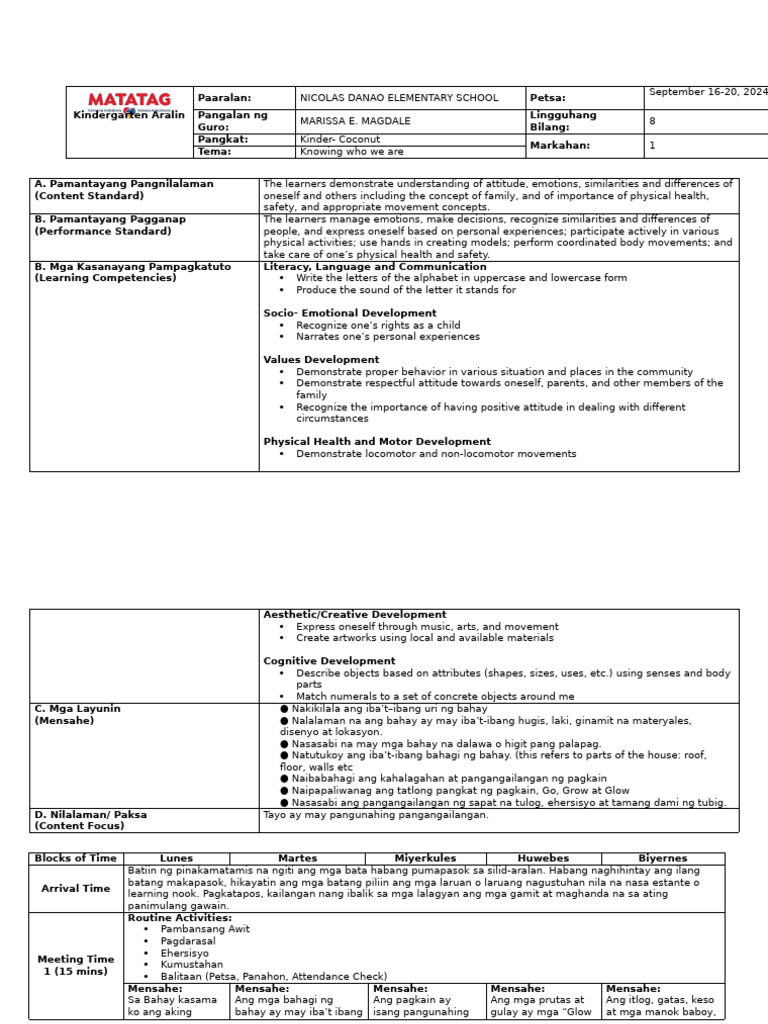 Q1 - W8 - Day 1 5 Lesson Exemplar | PDF