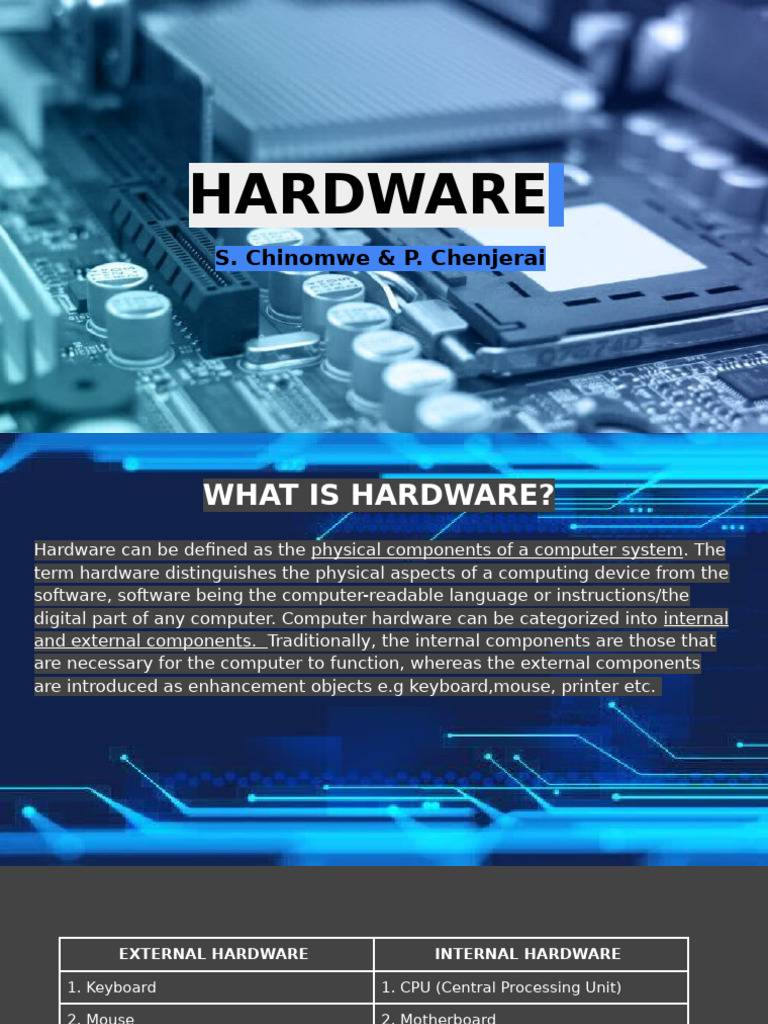 Chinomwe and Chenjerai - Hardware Presentation | PDF