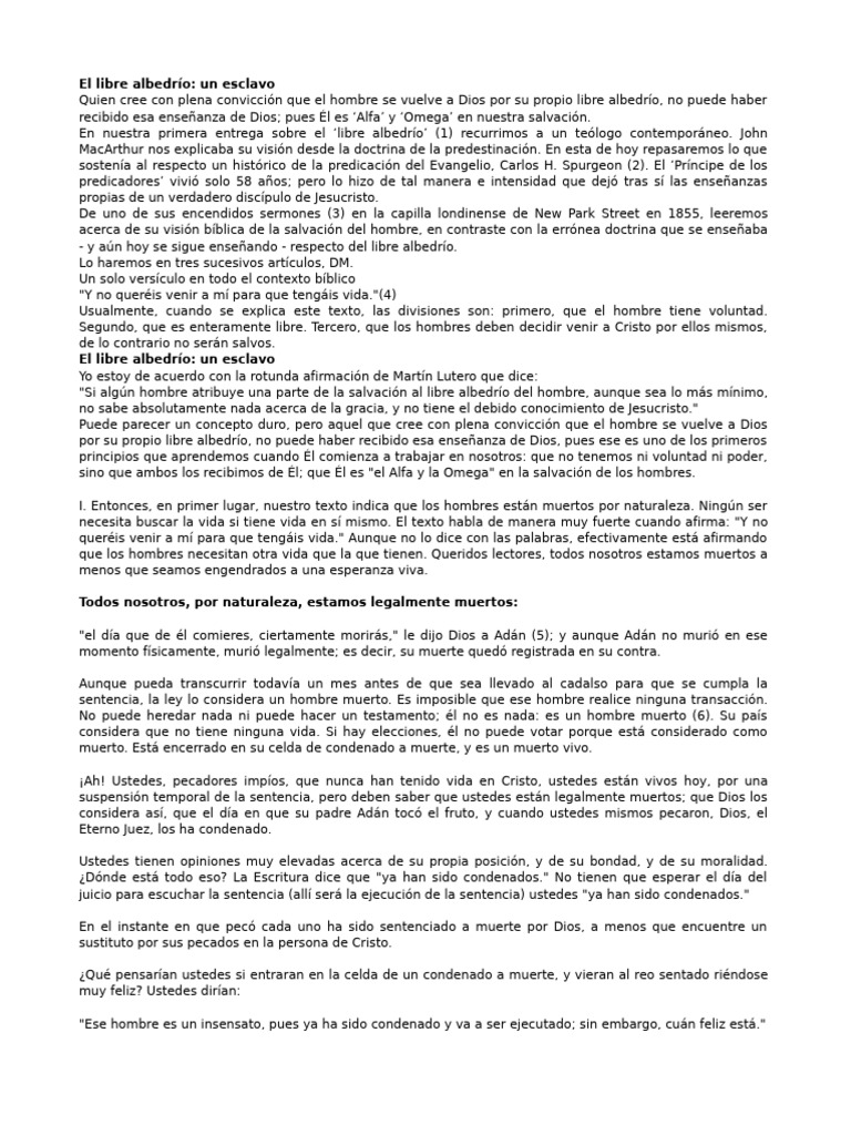 El Libre Albedrío | PDF