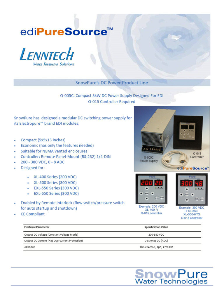 Snowpure DC Supply 0 005C 3kW DC Power Supply With O 015 Contnroller L ...