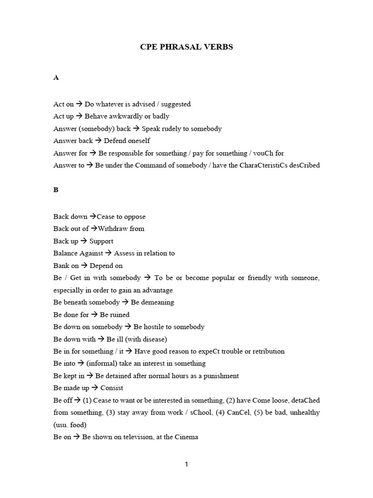 Phrasal Verbs C1-C2 | PDF | Self-Improvement