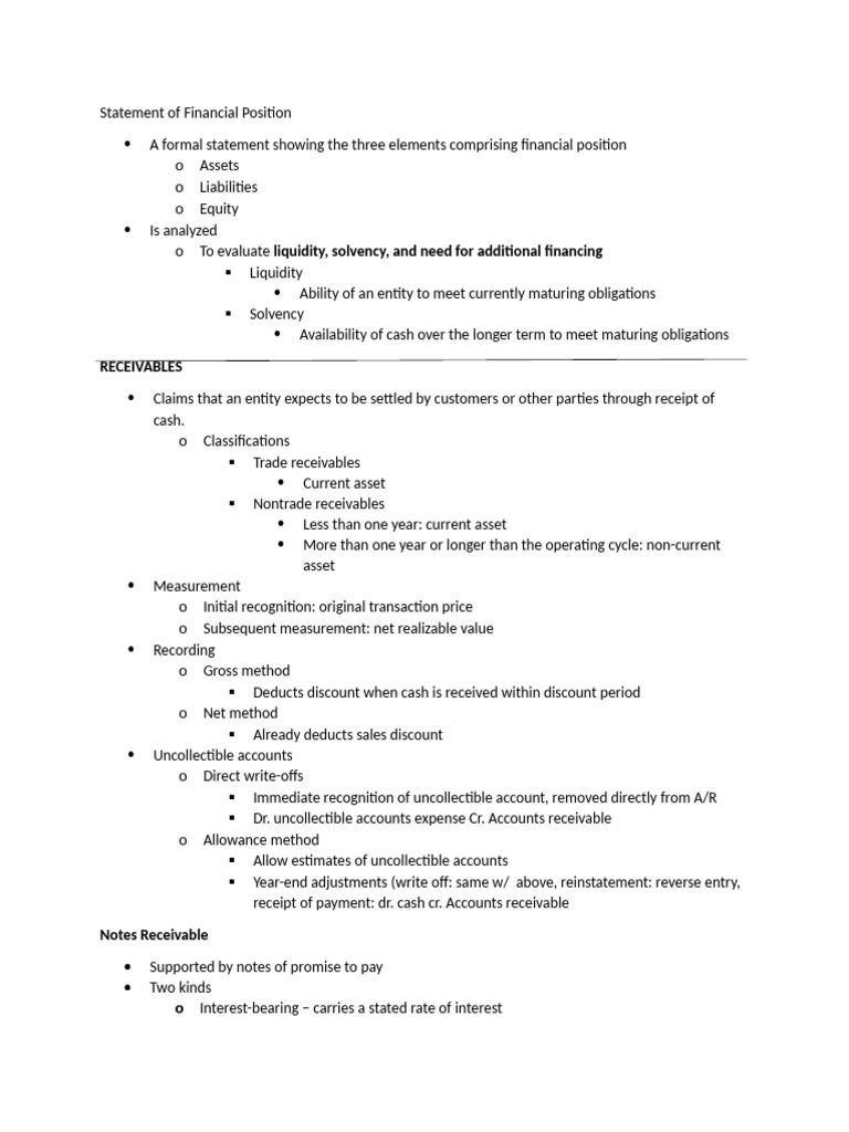 Financial Position Overview for Louella Villamor | PDF | Factoring ...