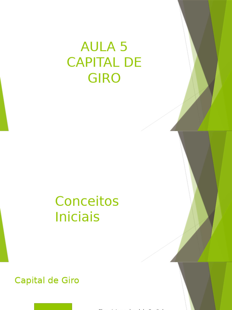 AULA 5 - Capital de Giro | PDF