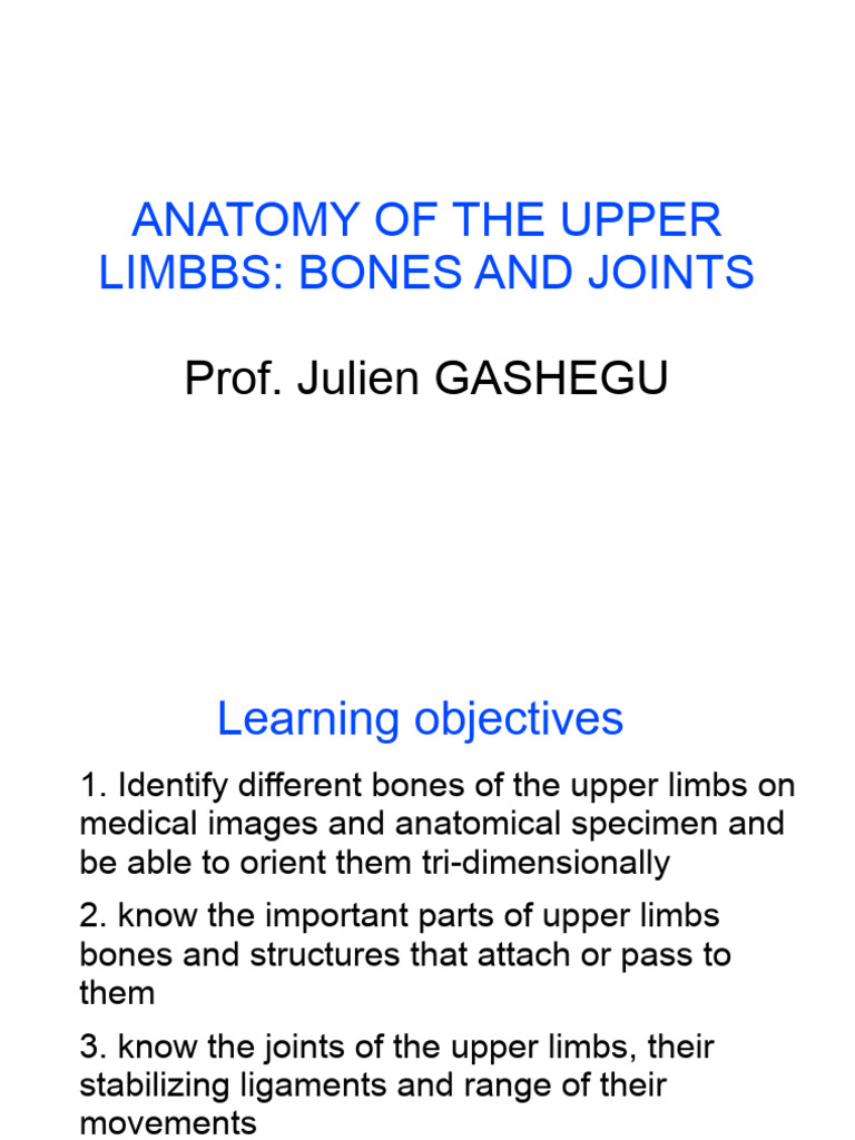 Bones and Joints of Upper Limbs | PDF